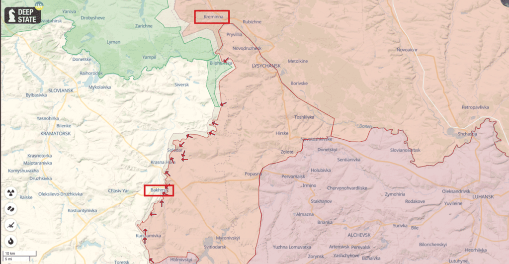 Russians likely view Ukrainian pressure around Luhansk's Kreminna as ...